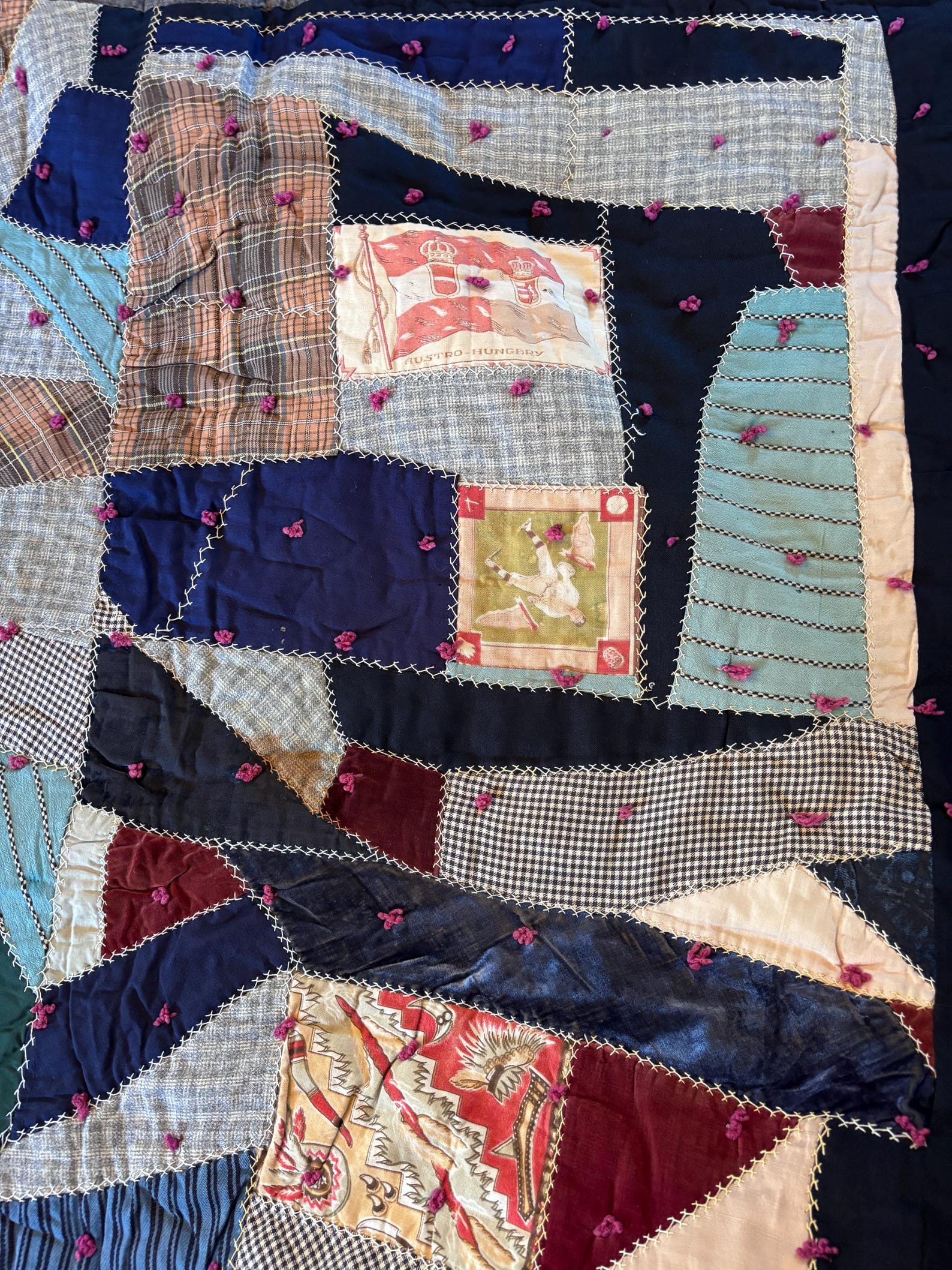 Vintage Crazy Quilt Flags of the World Antique Patchwork Blanket - Etsy