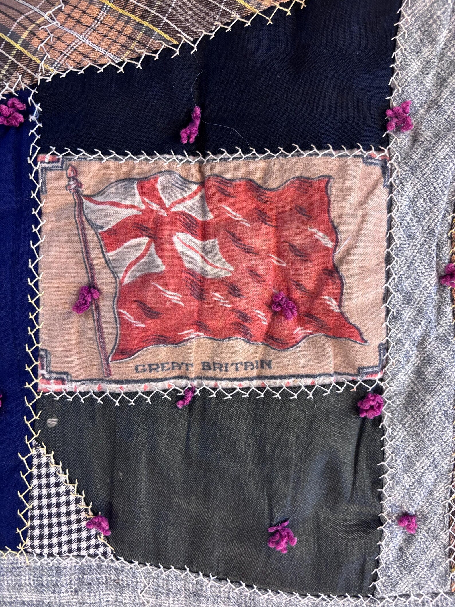 Vintage Crazy Quilt Flags of the World Antique Patchwork Blanket - Etsy