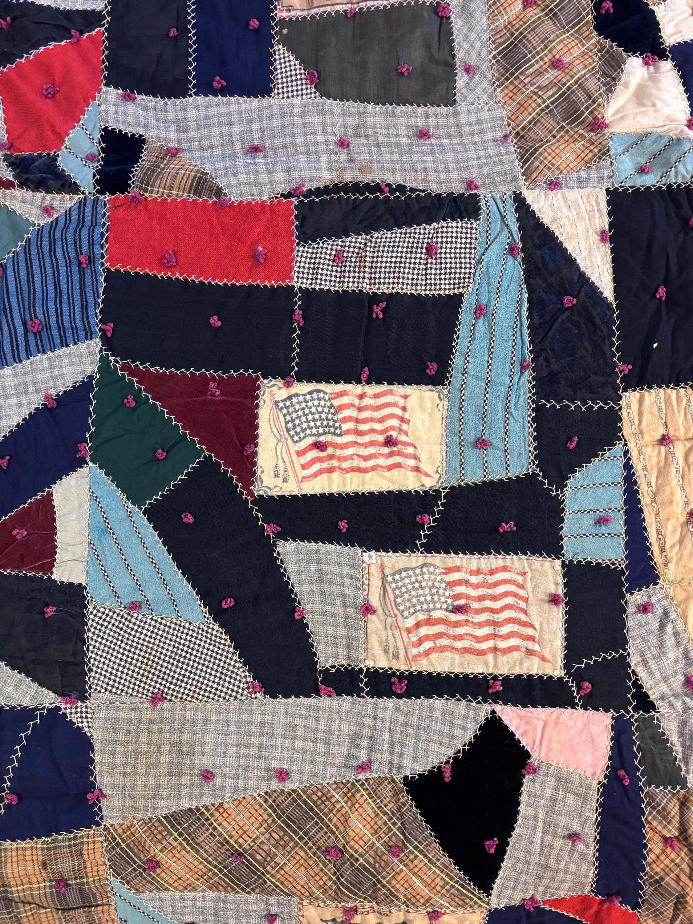 Vintage Crazy Quilt Flags of the World Antique Patchwork Blanket - Etsy