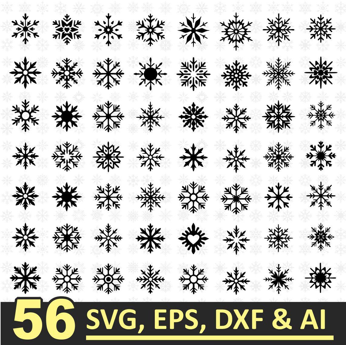 Snowflake SVG Bundle: Winter Flakes, Christmas Decor, Silhouette Cut ...
