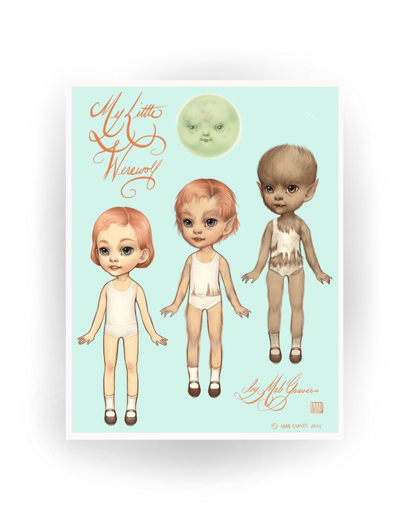 Instant Download of My Little Werewolf Paperdoll 2 Sheet Set by Mab ...