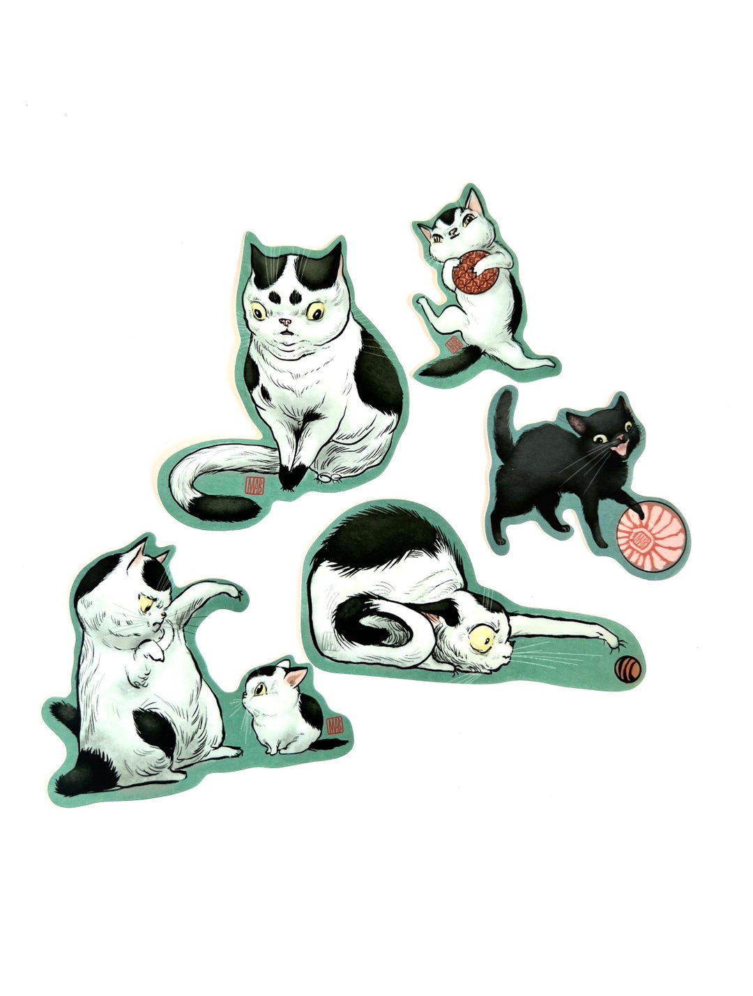 Lucky Cat Vinyl Sticker Pack by Mab Graves (set of 5) - Etsy UK