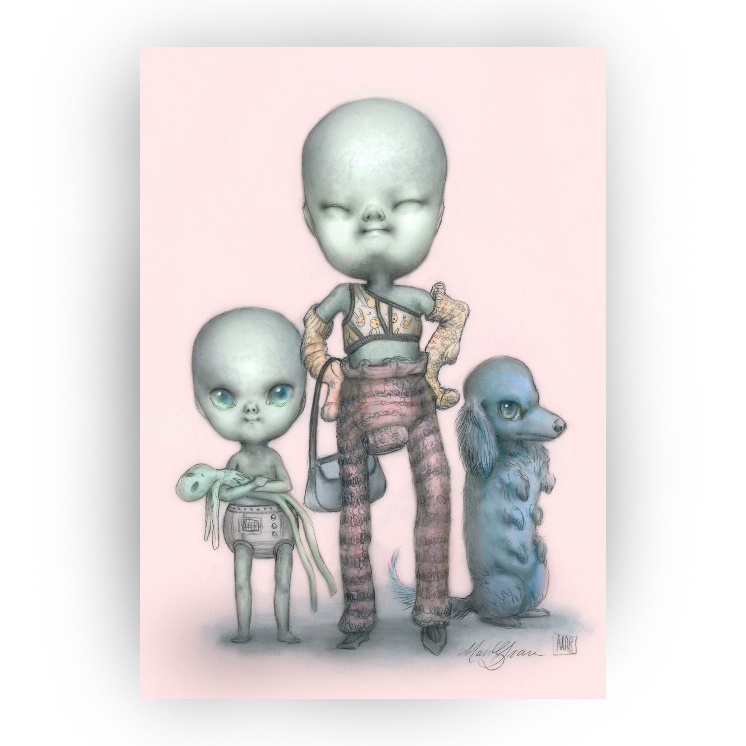 Alien Babies Mab's Drawlloween Club 5 x 7 Mini Art Print | Etsy