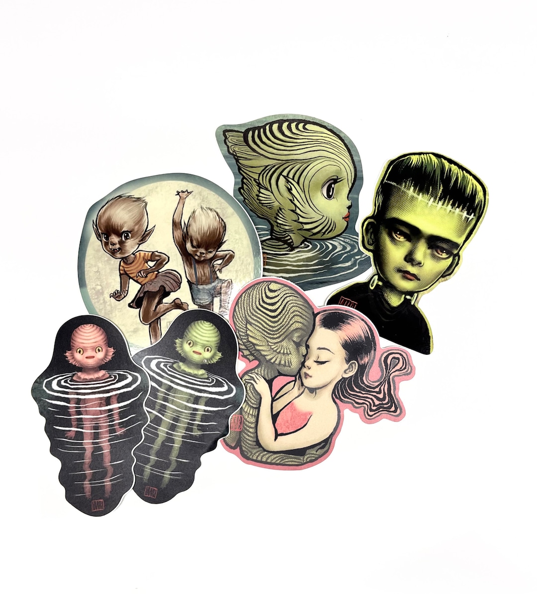 Monster Mash 6 Matte Large Vinyl Monster Stickers by Mab Graves - Etsy