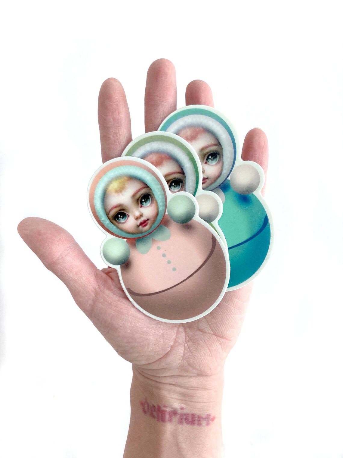 Roly Poly Sticker Set 3 Vinyl Silkscreen Stickers by Mab | Etsy