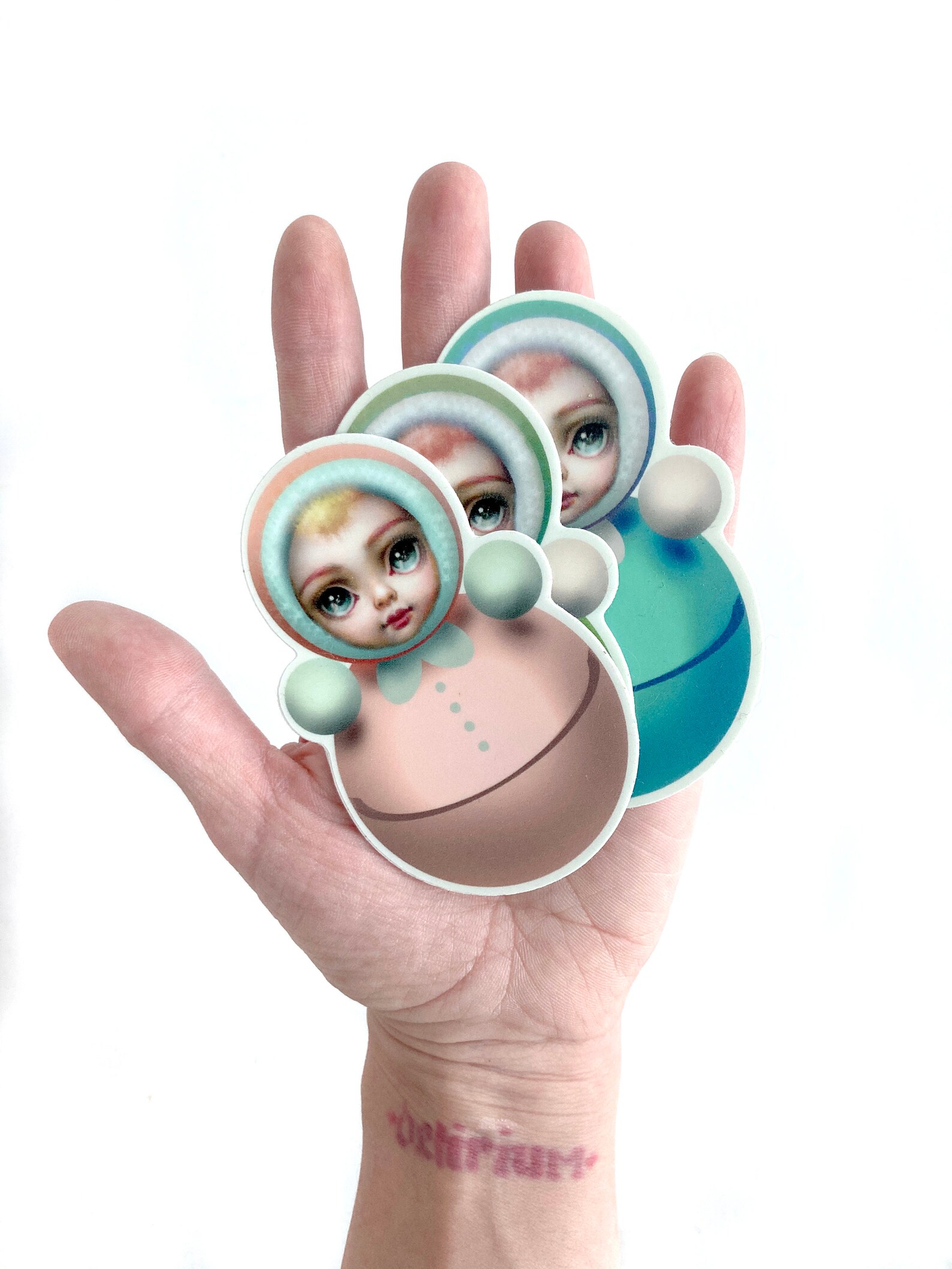 Roly Poly Sticker Set 3 Vinyl Silkscreen Stickers by Mab | Etsy