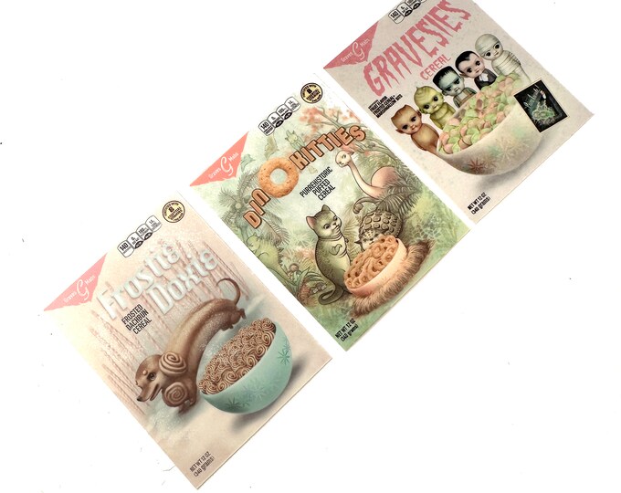 Cereal Set - 3 Vinyl Stickers by Mab Graves - Etsy