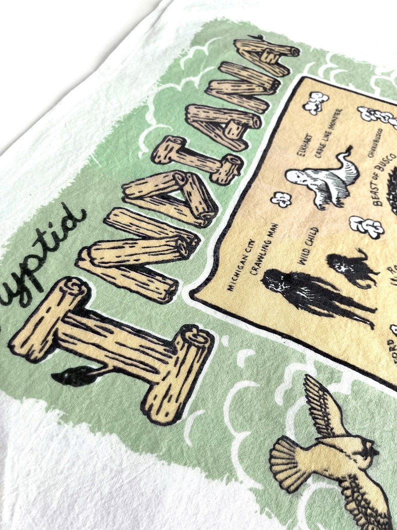 Cryptid Indiana Souvenir Tea Towel- Limited Edition Colorway - by Mab ...