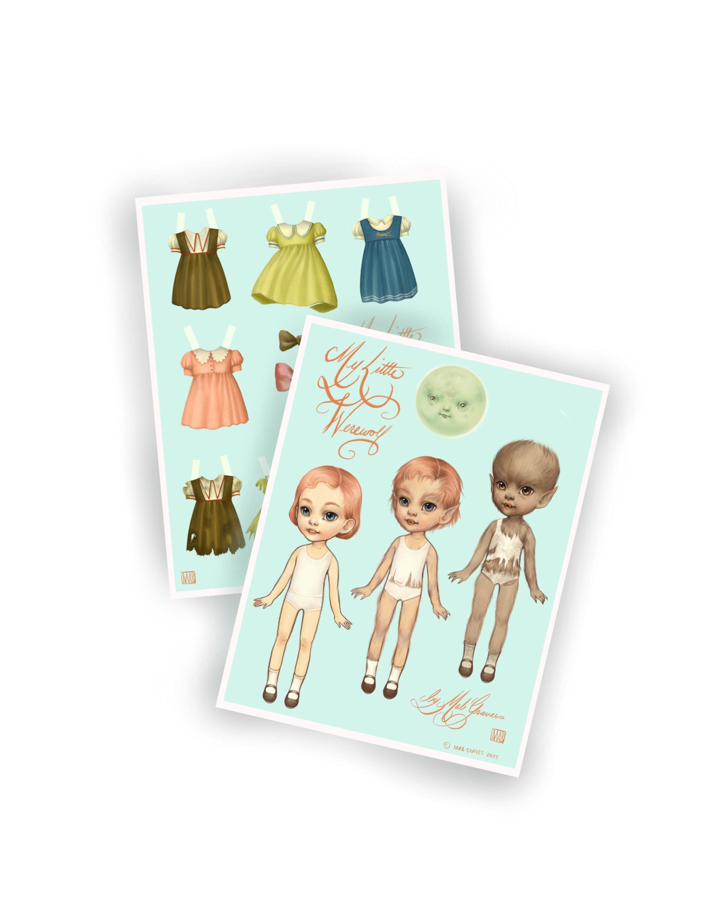 Instant Download of My Little Werewolf Paperdoll 2 Sheet Set by Mab ...