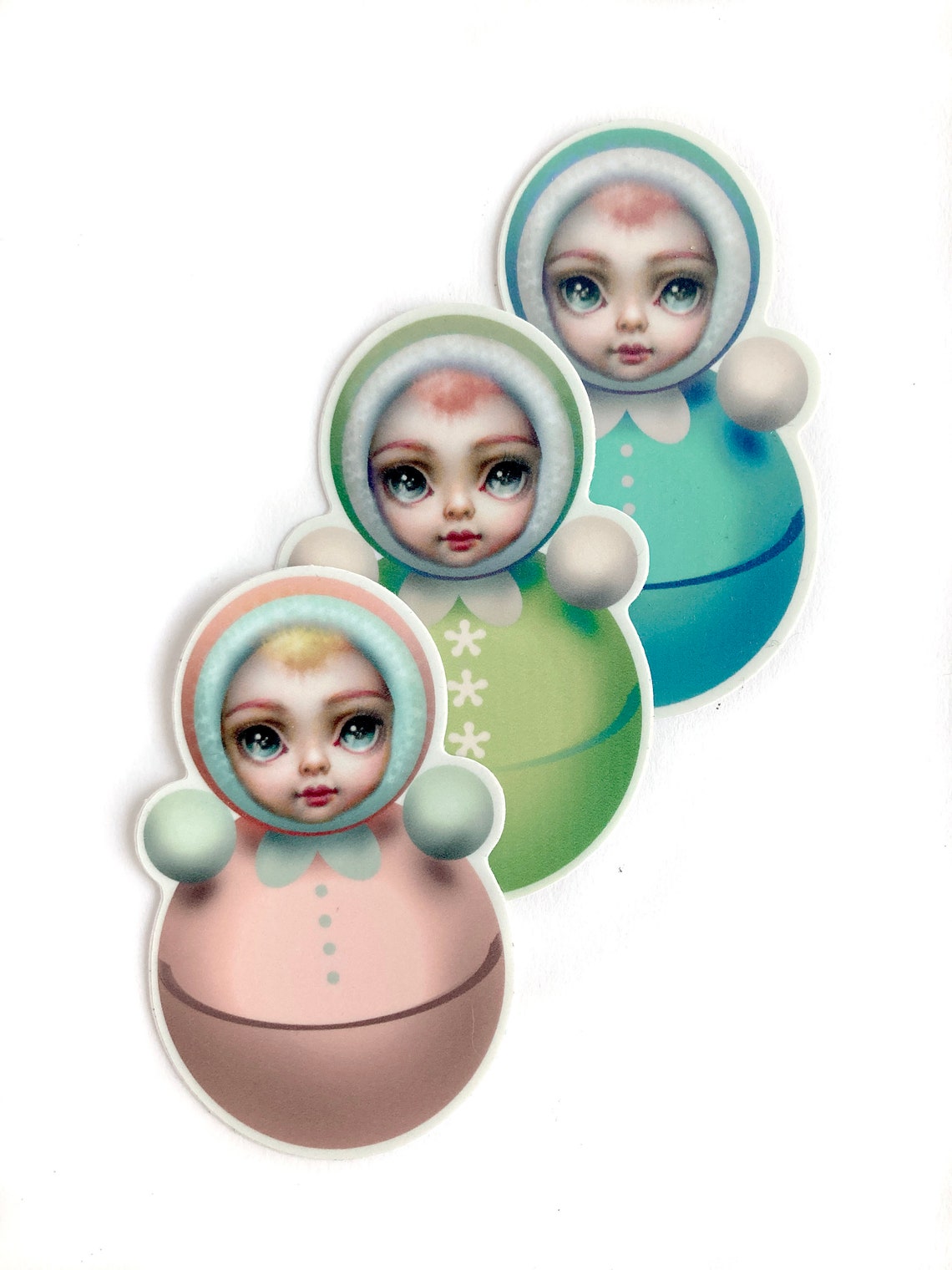 Roly Poly Sticker Set 3 Vinyl Silkscreen Stickers by Mab - Etsy