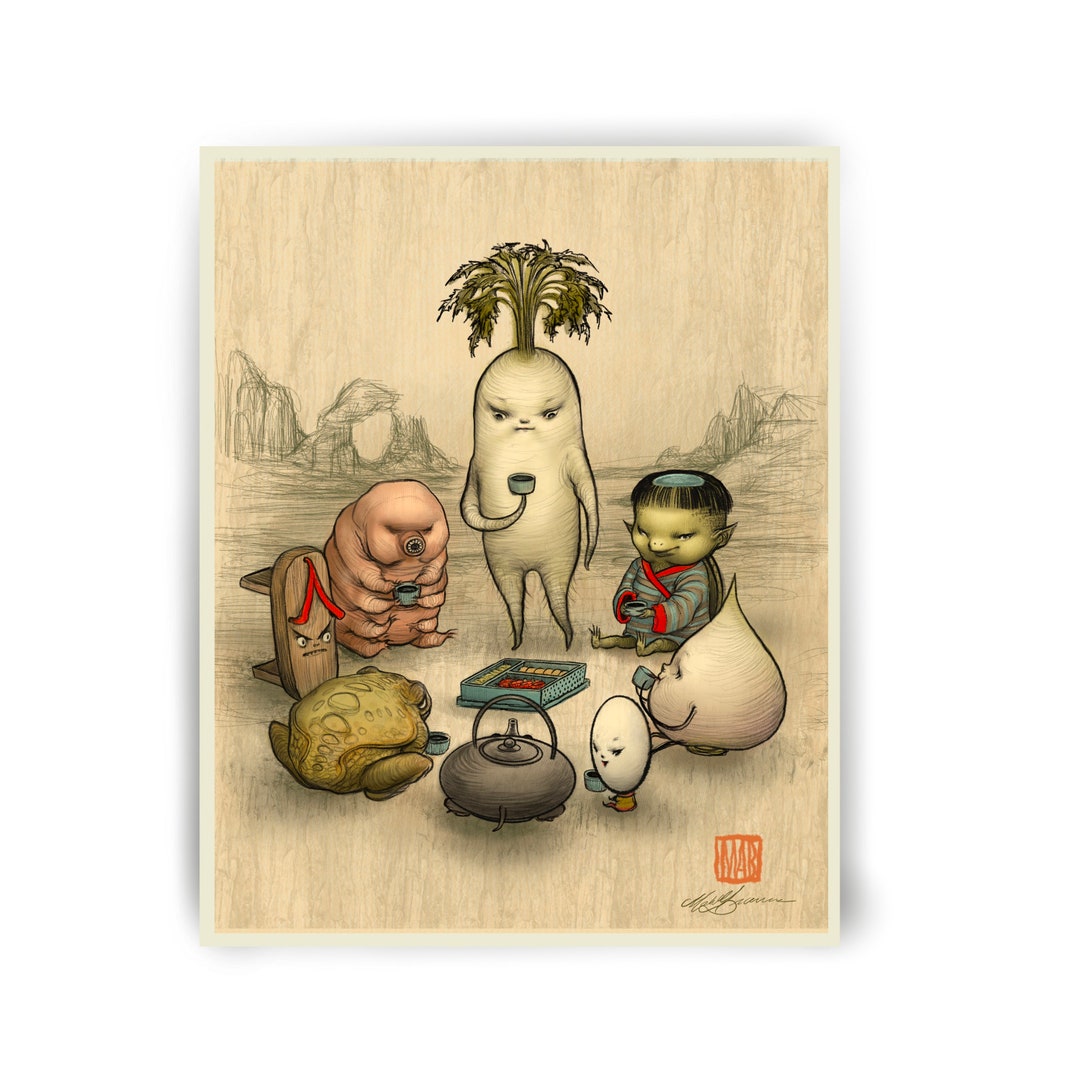 Yokai Tea Party- Signed 8x10 Pop Surrealism Fine Art Print - Open ...