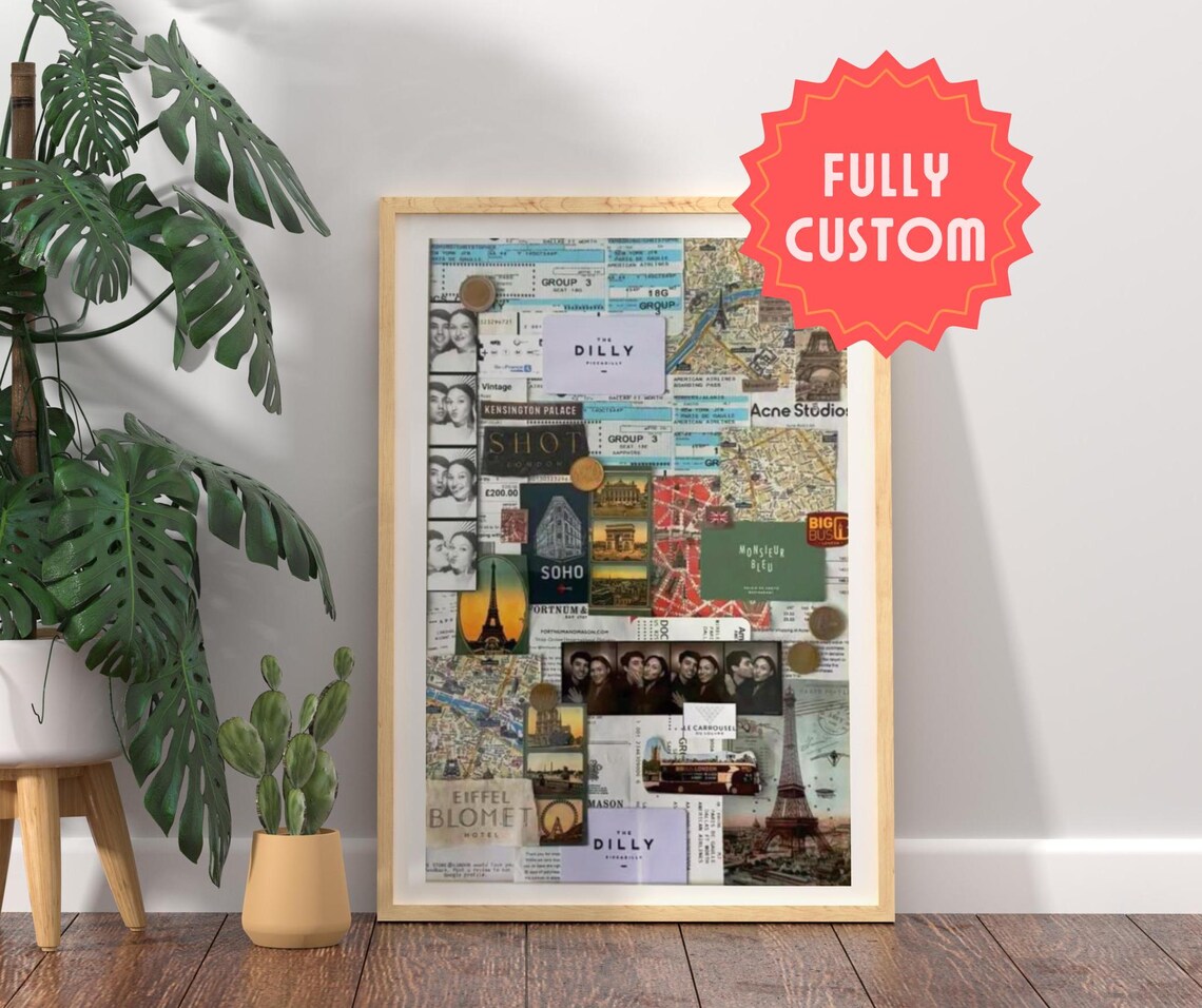 Personalized Vacation & Memory Collage | Custom Travel Photo Art Print ...