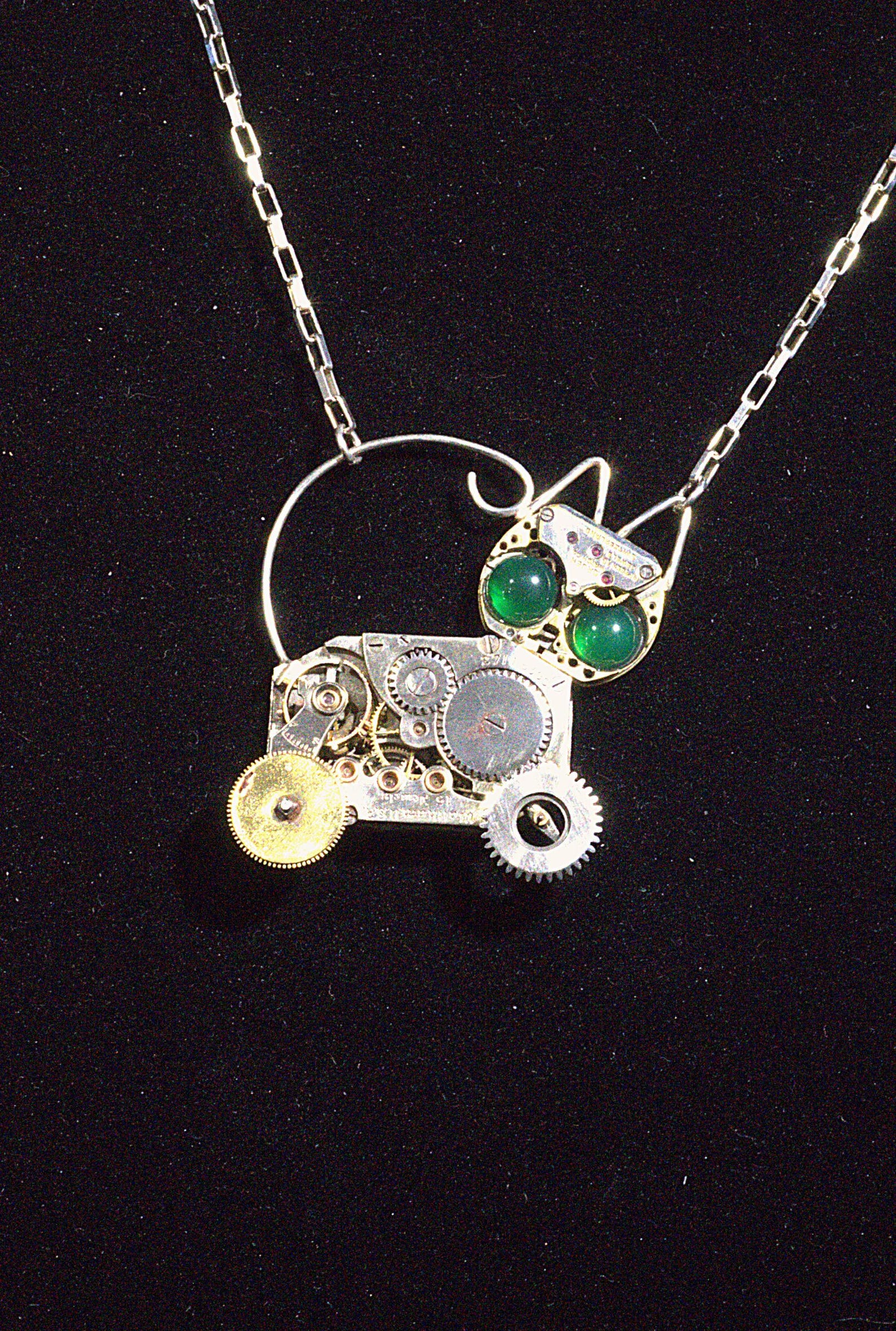 Robocat Watch Parts Sterling Silver & Chalcedony Pendant Necklace - Etsy