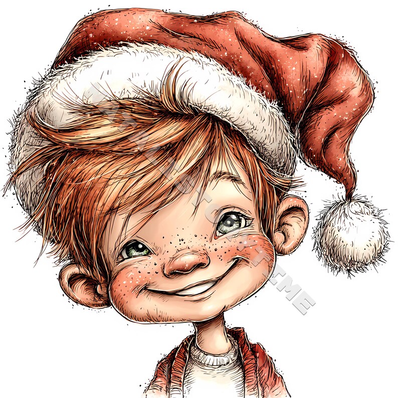 Cute Little Christmas Boy 12 JPG Winter Cartoon Clipart Printable ...