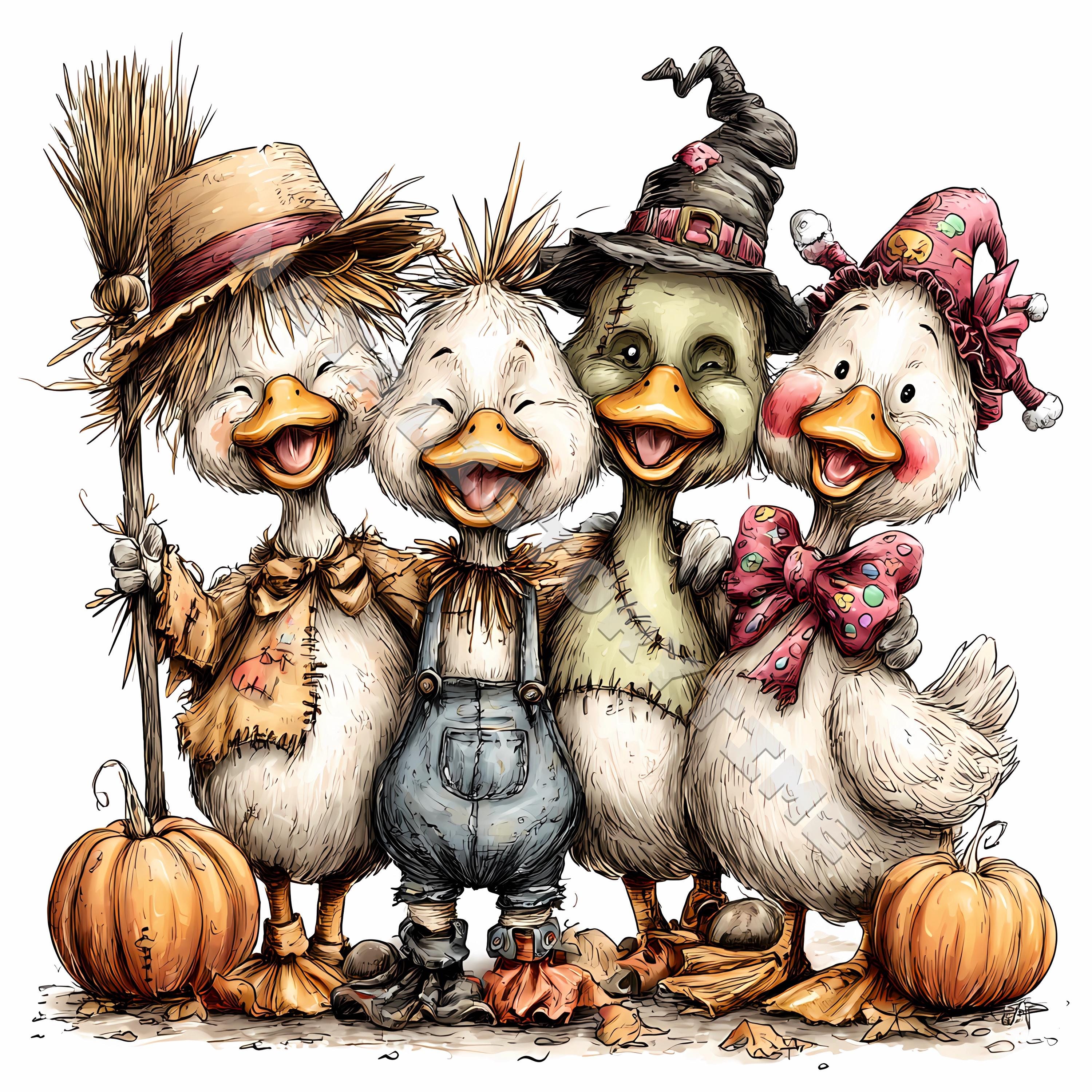 Quirky Halloween Duck 10 JPG Spooky Cartoon Clipart Printable ...