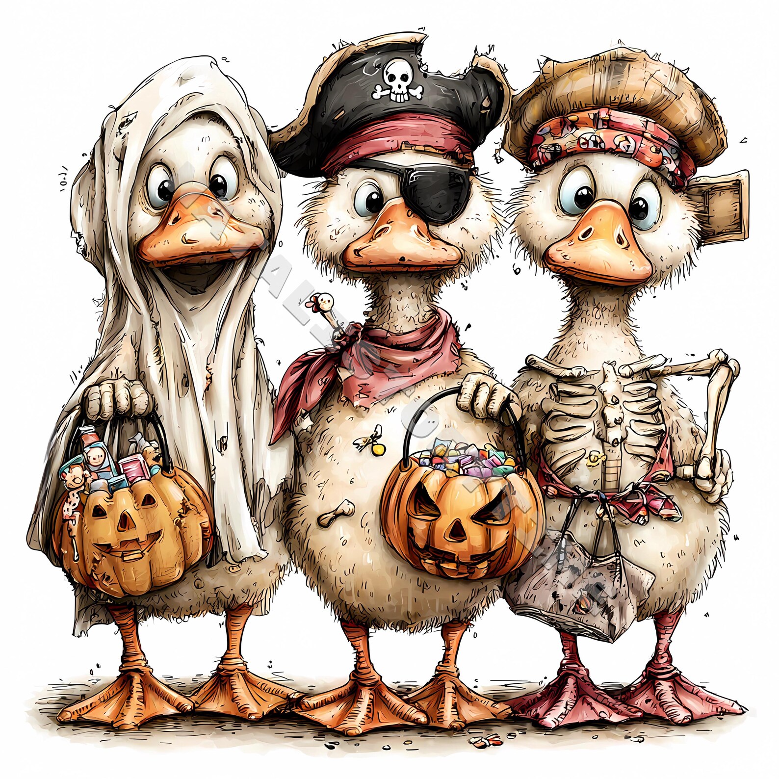 Quirky Halloween Duck 10 JPG Spooky Cartoon Clipart Printable ...