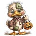 Spooky Halloween Duck 10 JPG Fall Cartoon Clipart Printable Watercolor ...