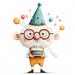 Quirky Birthday Old Man With Flowers Clip Art Card Design 10 JPG ...