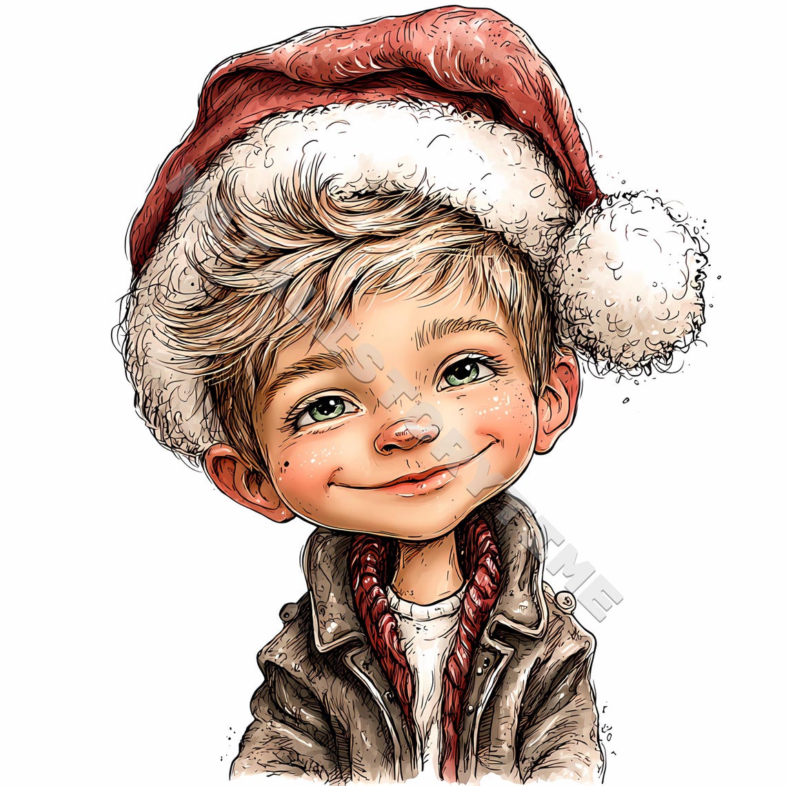 Cute Little Christmas Boy 12 JPG Winter Cartoon Clipart Printable ...