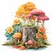 Autumn Forest Stump Stump Clip Art Card Design 10 JPG Printable ...