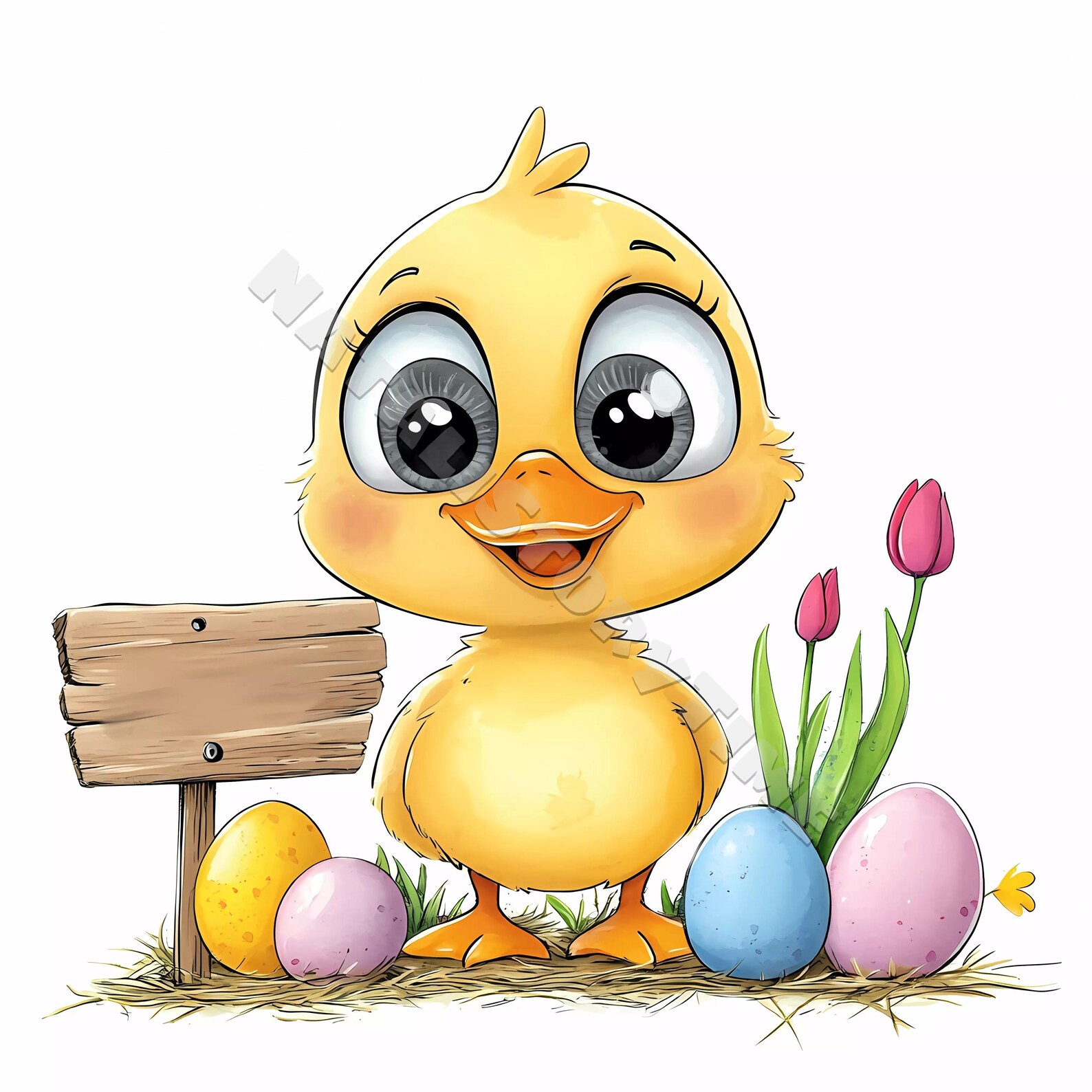 Quirky Easter Duck Easter Clipart Easter Design 10 JPG Printable ...