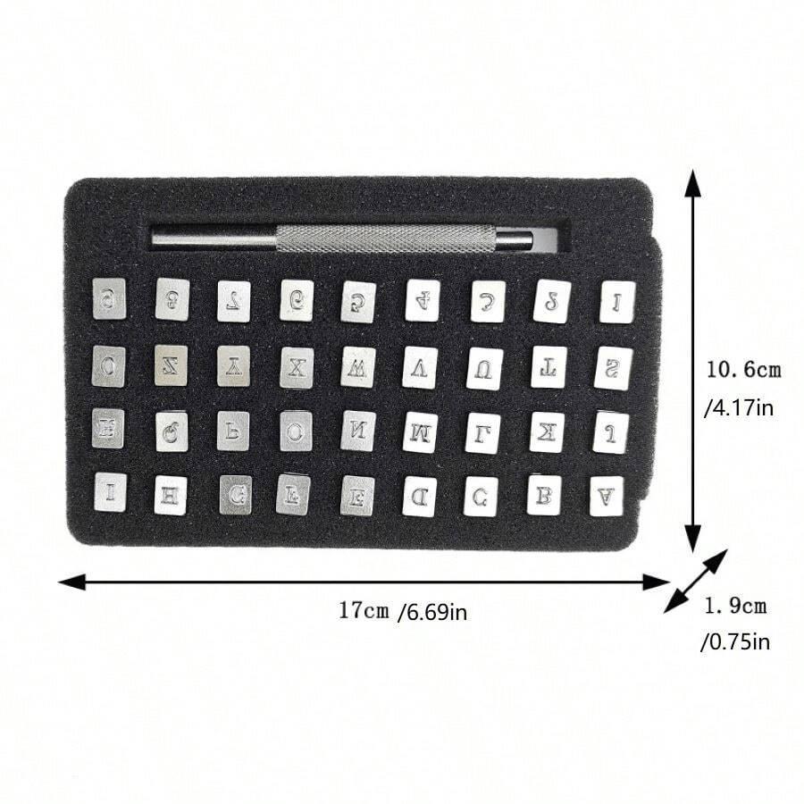 36pcs Steel Punch Alphabet Letter Number Stamper Set 4mm/6mm Steel ...