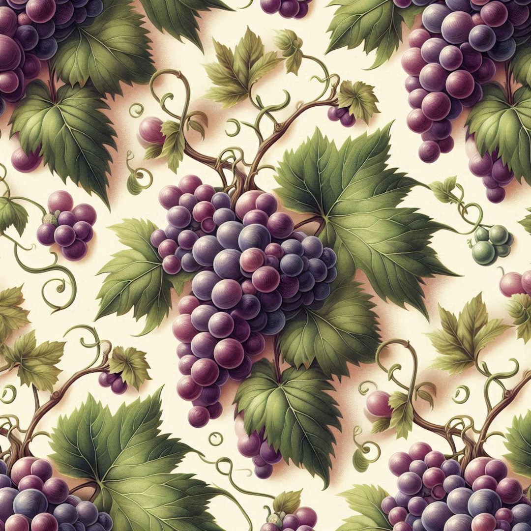 Grape Seamless Pattern PNG | Instant Download for Crafting ...