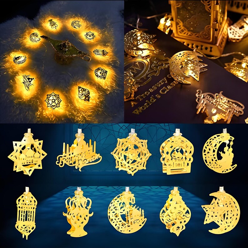 Golden Ramadan Lights: 3M 20 LED String Lights With Timer - Etsy UK