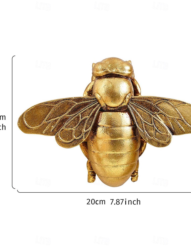 Handcrafted Gold Resin Bee Wall Decor – Insect Ornament for Home ...