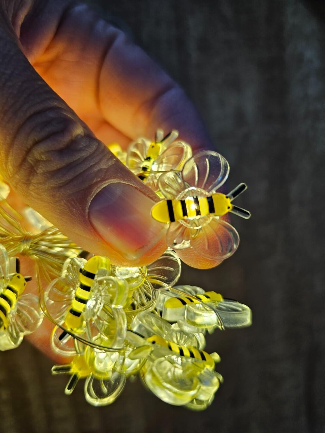 Bee Lights Decor, 2m 20 LED Cute Battery Operated Bee String Fairy ...