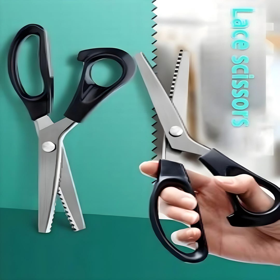Professional Zigzag Pinking Shears – Lace Scissors for Fabric Cutting ...