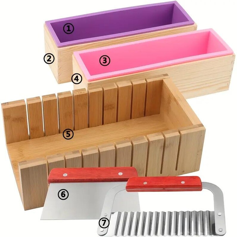 Silicone Soap Molds Making Kit Rectangular Soap Bar Making Molds (44oz ...