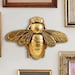 Handcrafted Gold Resin Bee Wall Decor – Insect Ornament for Home ...