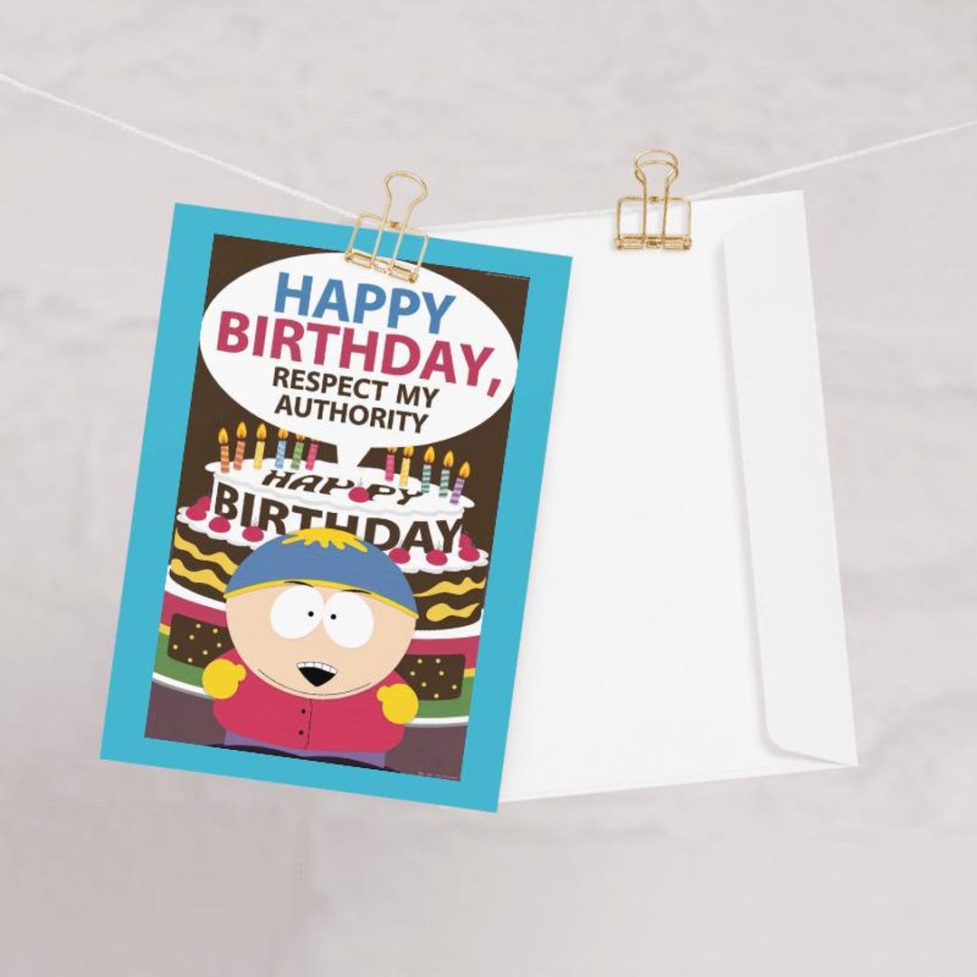 South Park Eric Cartman Birthday Card | Funny Greeting Card for Fans ...