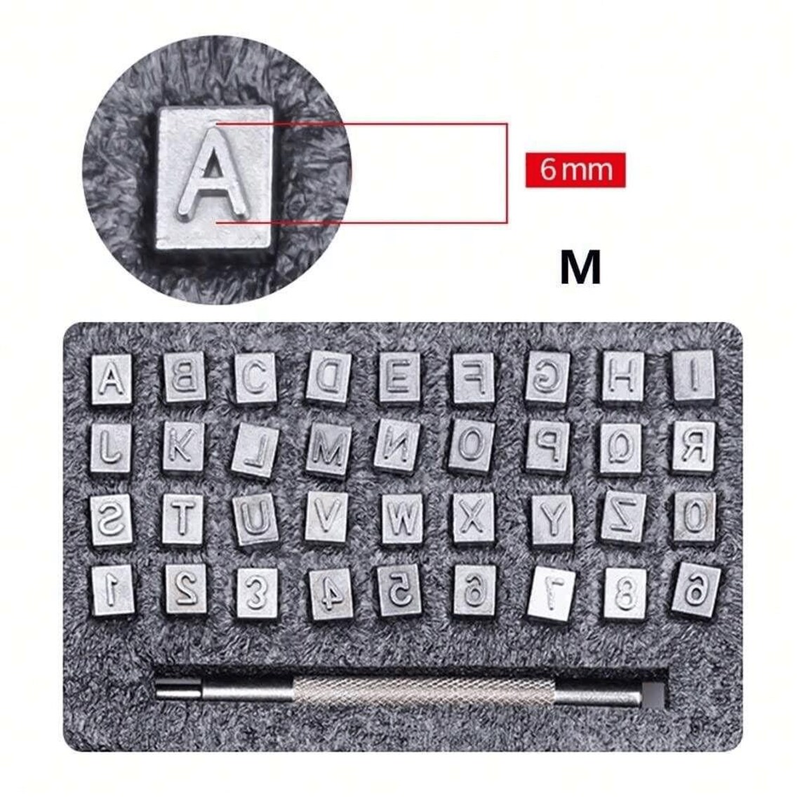 36pcs Steel Punch Alphabet Letter Number Stamper Set 4mm/6mm Steel ...