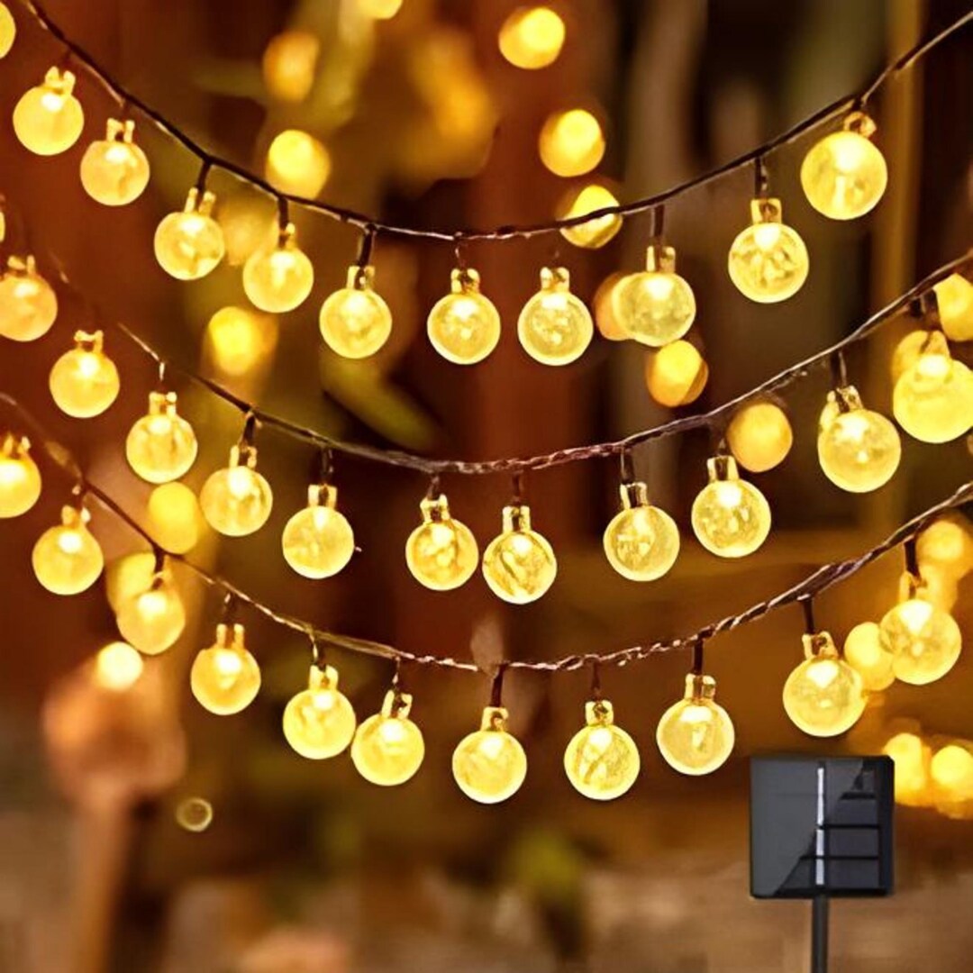 Solar Bubble Ball Light String Lights Outdoor Crystal Globe LED Fairy ...