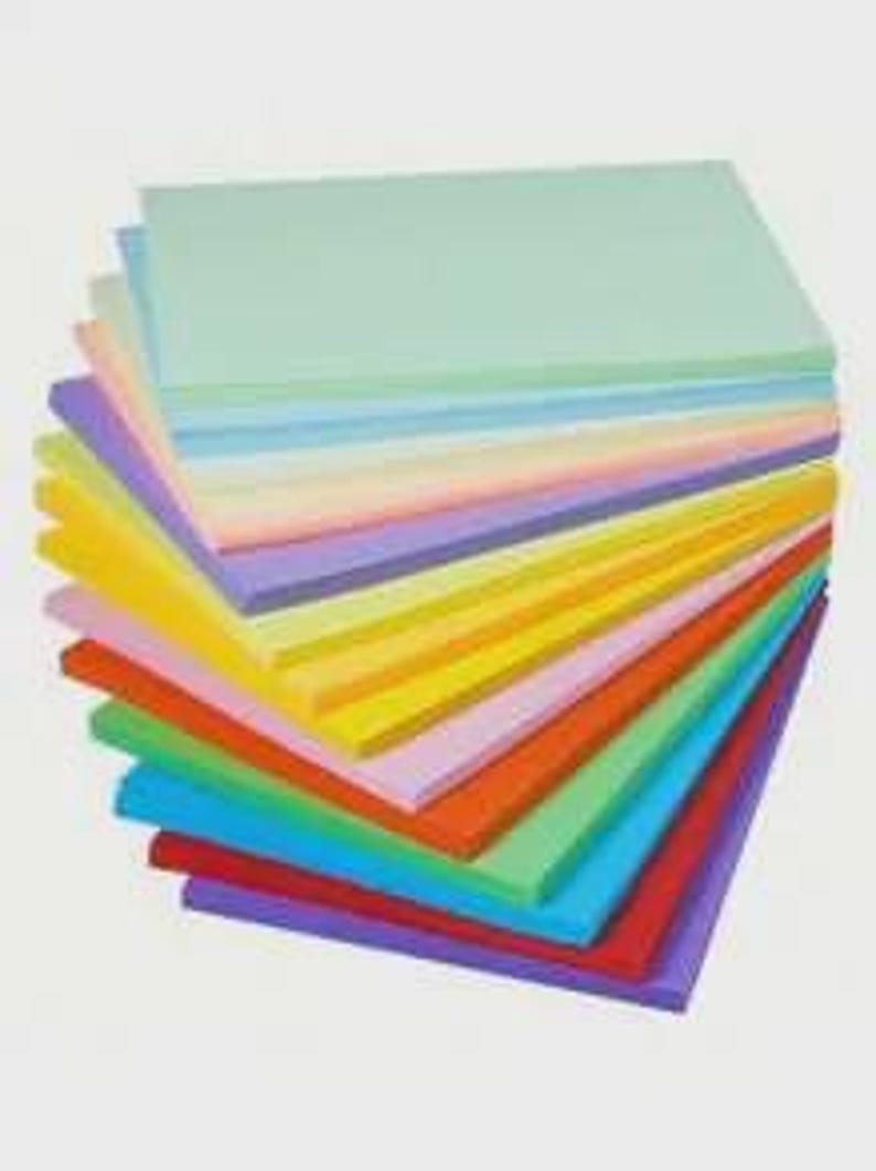 Assorted Color A4 Paper, 110 Sheets, Craft and School Supplies - Etsy