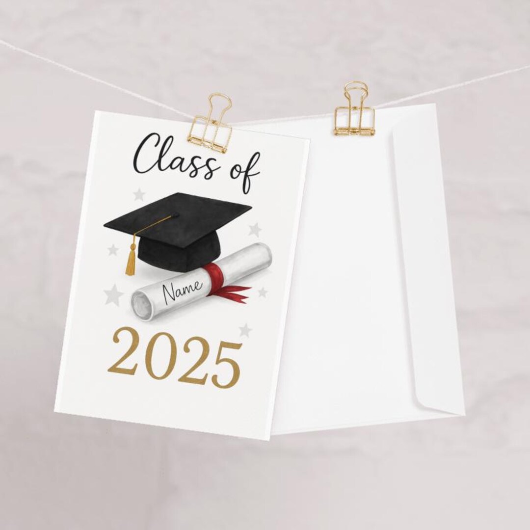 Personalized Graduation Card, Mortar Cap Design - Etsy