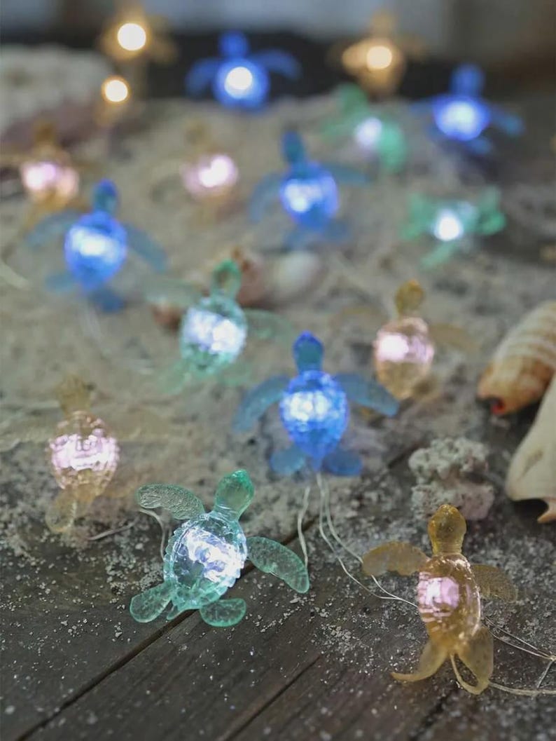 Beach Theme Sea Turtle String Lights, Ocean Fairy Decorative Lights ...