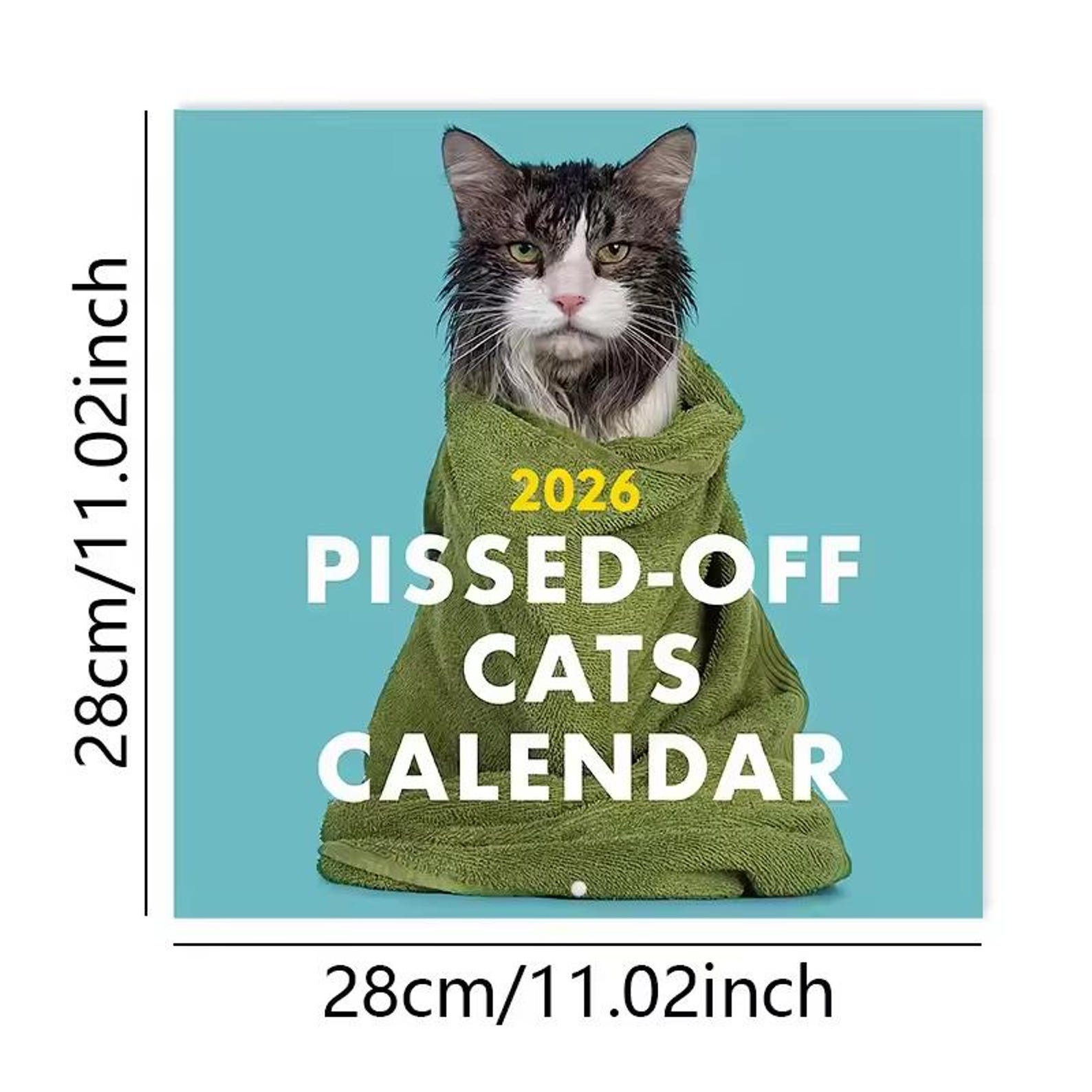 Pissed-off Cats 2026 Wall Calendar – Funny Sarcastic Humor, Cat Lover ...