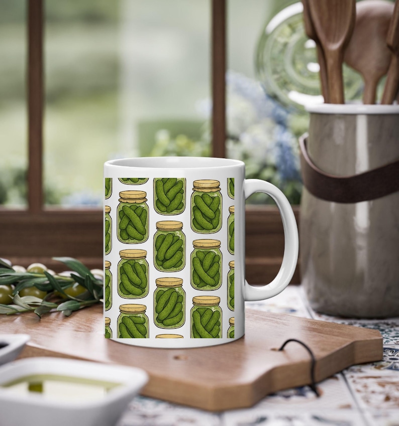 Pickles in a Jar Seamless Repeat Pattern for Fabric Sublimation & Digital Prints | Cute Pickle ...