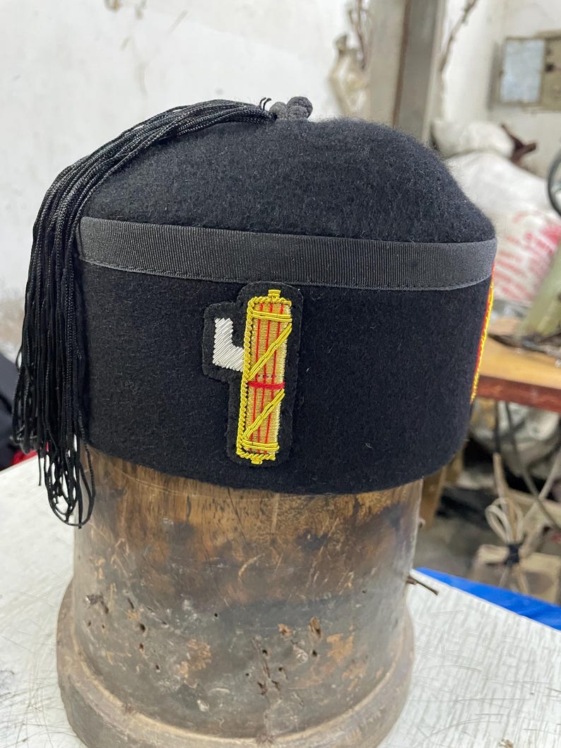 WW2 Italian Fascist High Leaders FEZ HAT Mussolini Fasces Badge Cap El ...