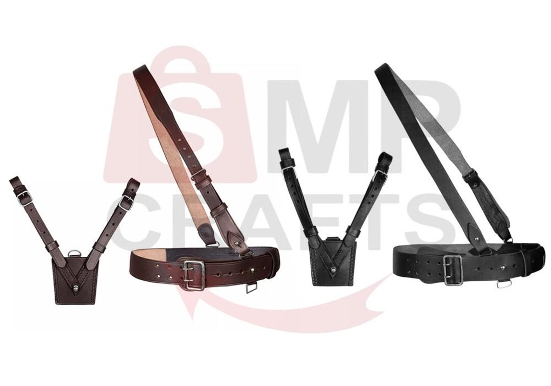 Sam Browne Leather Belt and Shoulder Strap - Custom Made - 3 Colors ...