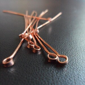 Flat Loop Eye Pins Choose From Sterling Silver, Copper, Oxidized Copper ...