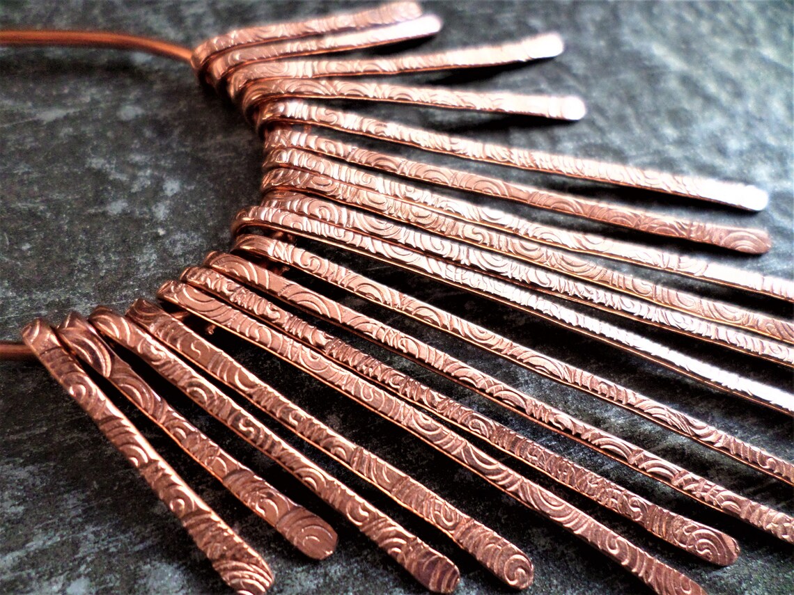 Patterned Graduating Paddle Set 14g Sterling Silver Oxidized | Etsy