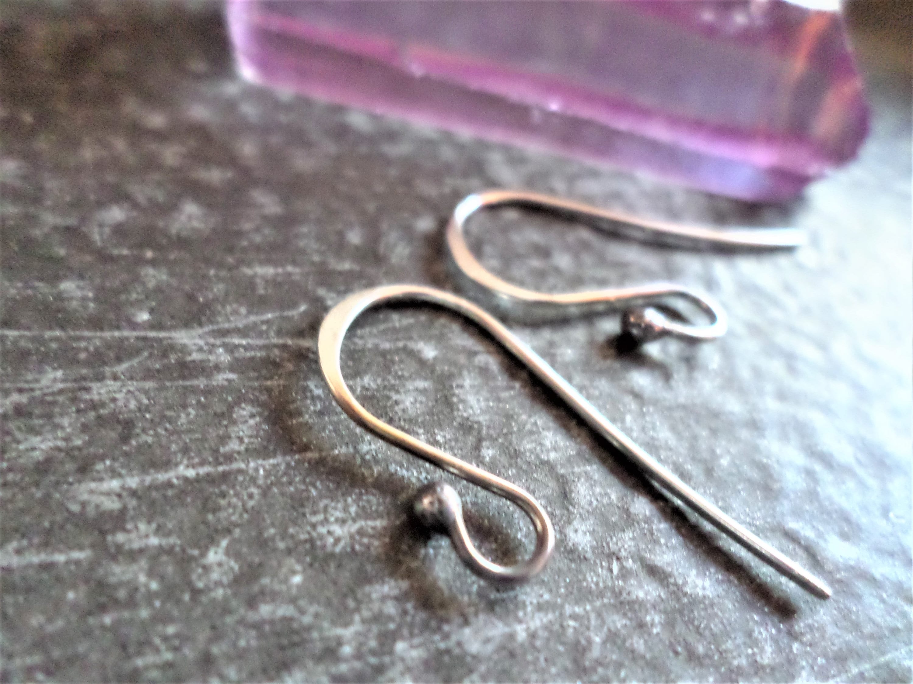 Sterling Silver Ball End Ear Wires Hand-forged - Etsy