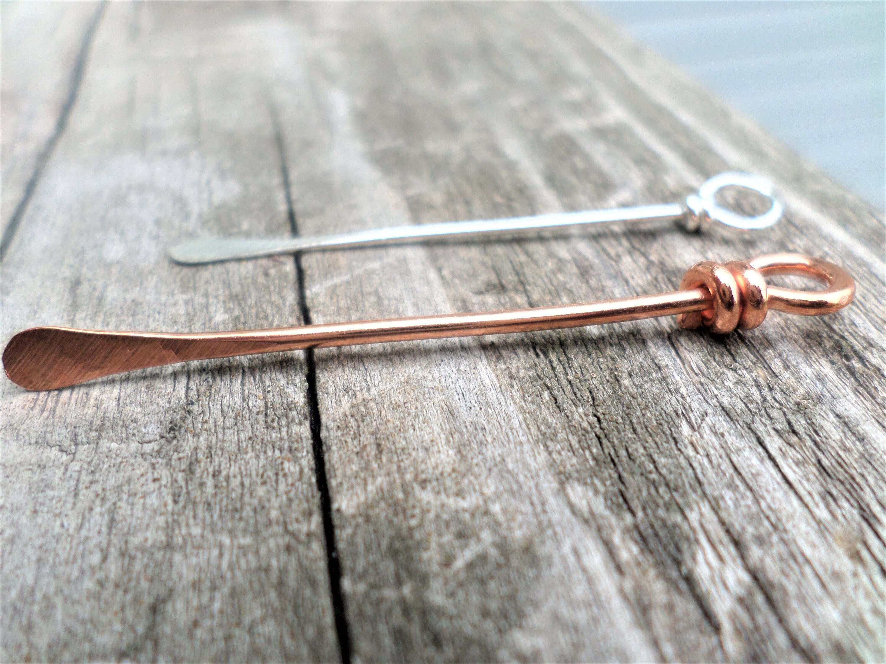 Wrapped Loop Paddle Pins Choose From Sterling Silver, Copper, Oxidized ...