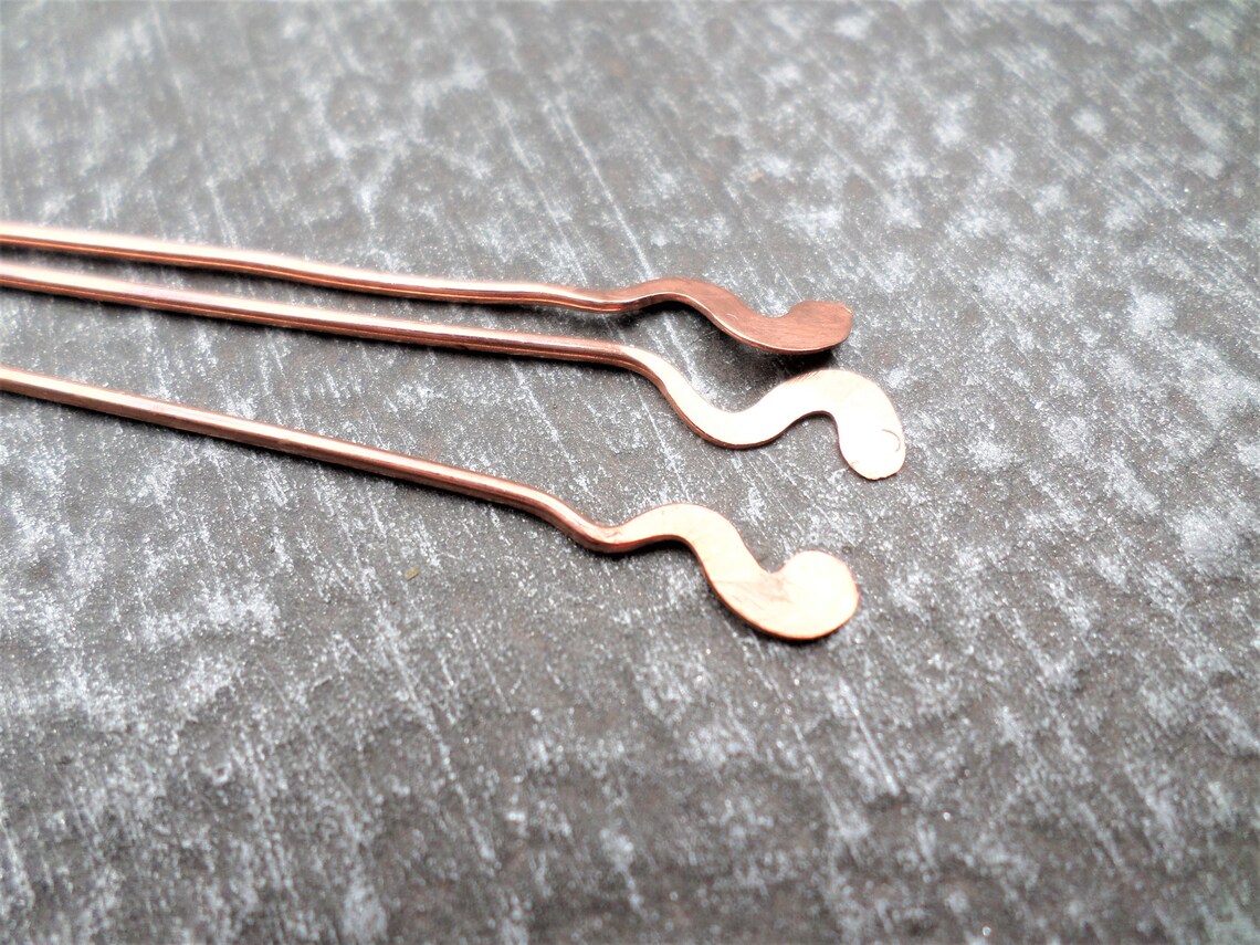 Squiggle Pins Hand Forged 10pcs 20g Sterling Silver, Oxidized Sterling ...