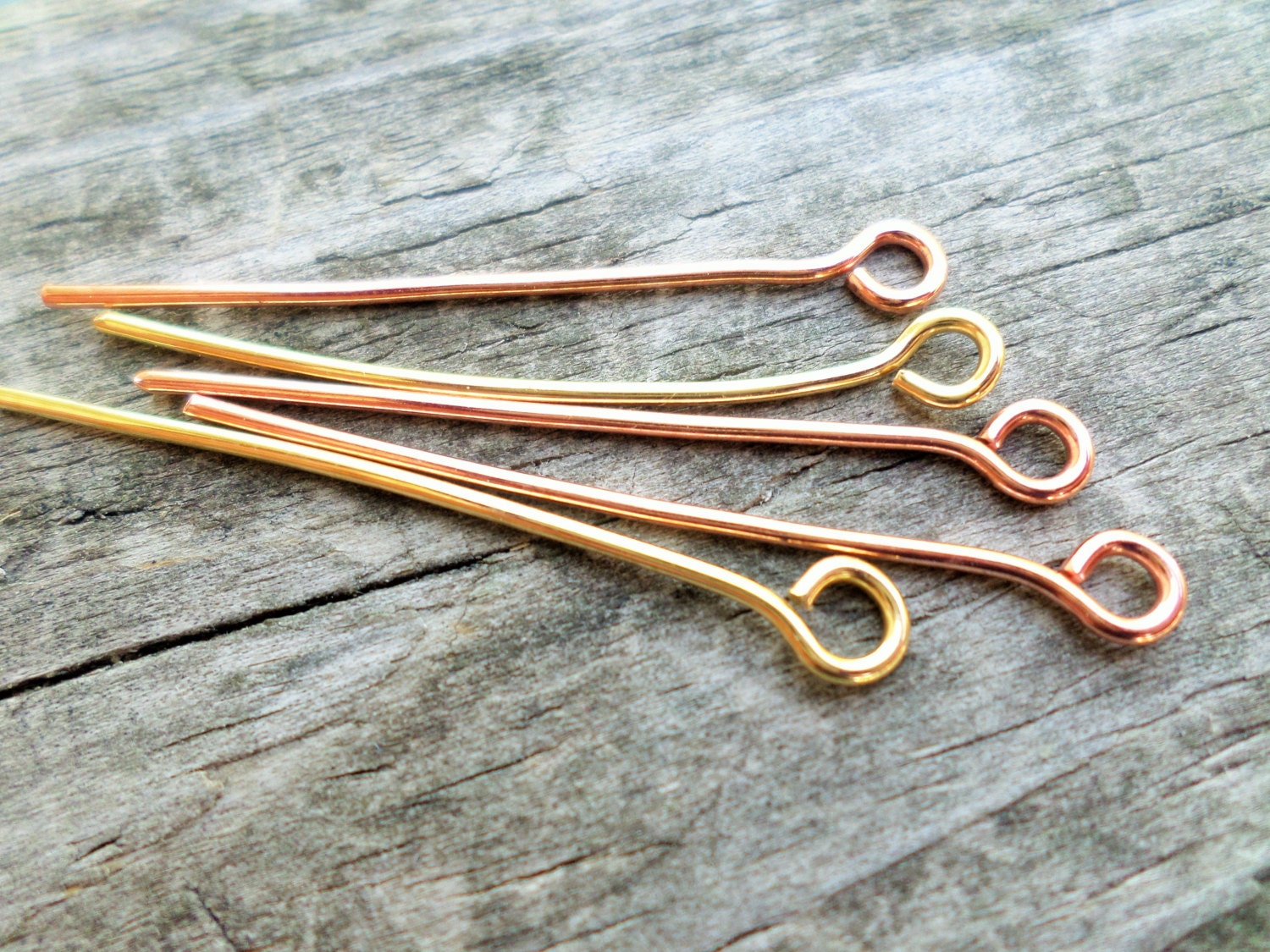 Eye Pins Handmade Choose From Copper, Oxidized Copper, Nugold or ...