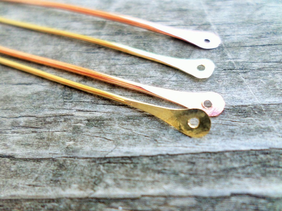 Paddle Pins, Sterling Silver, Copper, Nugold, Oxidized Options, 16g, 10 ...